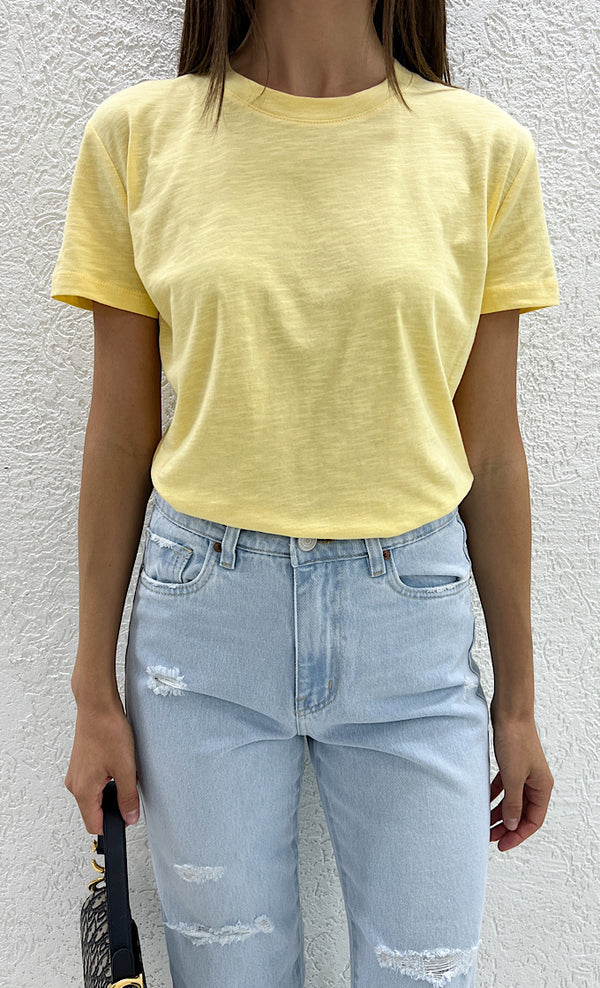 LIA ROUND NECK T-SHIRT YELLOW