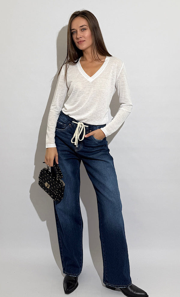 ROCO WHITE V NECK SHIRT